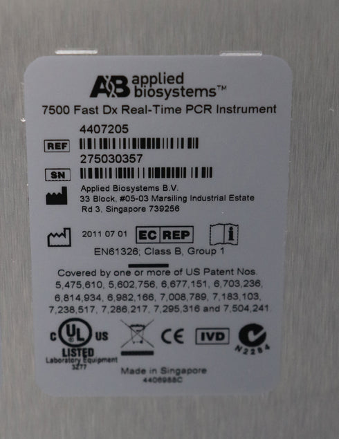 Applied Biosystems ABI 7500 Fast DX Real Time PCR System – AmpTech ...